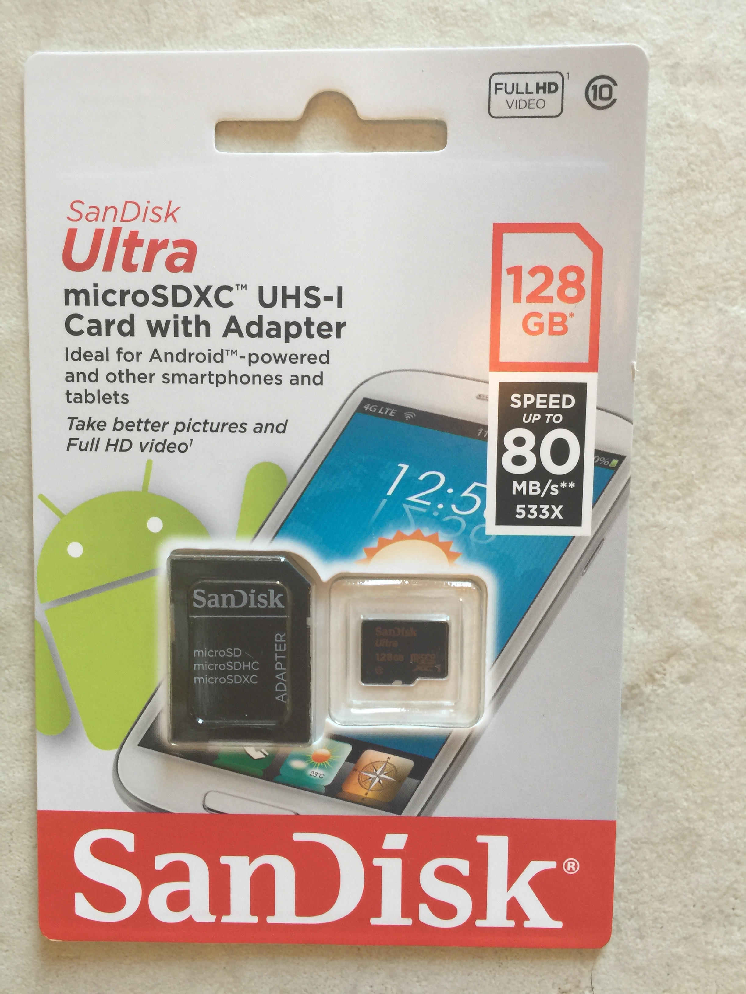 SanDisk MicroSDXC with adapter